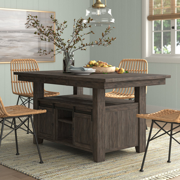 Laurel Foundry Modern Farmhouse Hebden Extendable Pine Solid Wood Top Dining Table & Reviews ...
